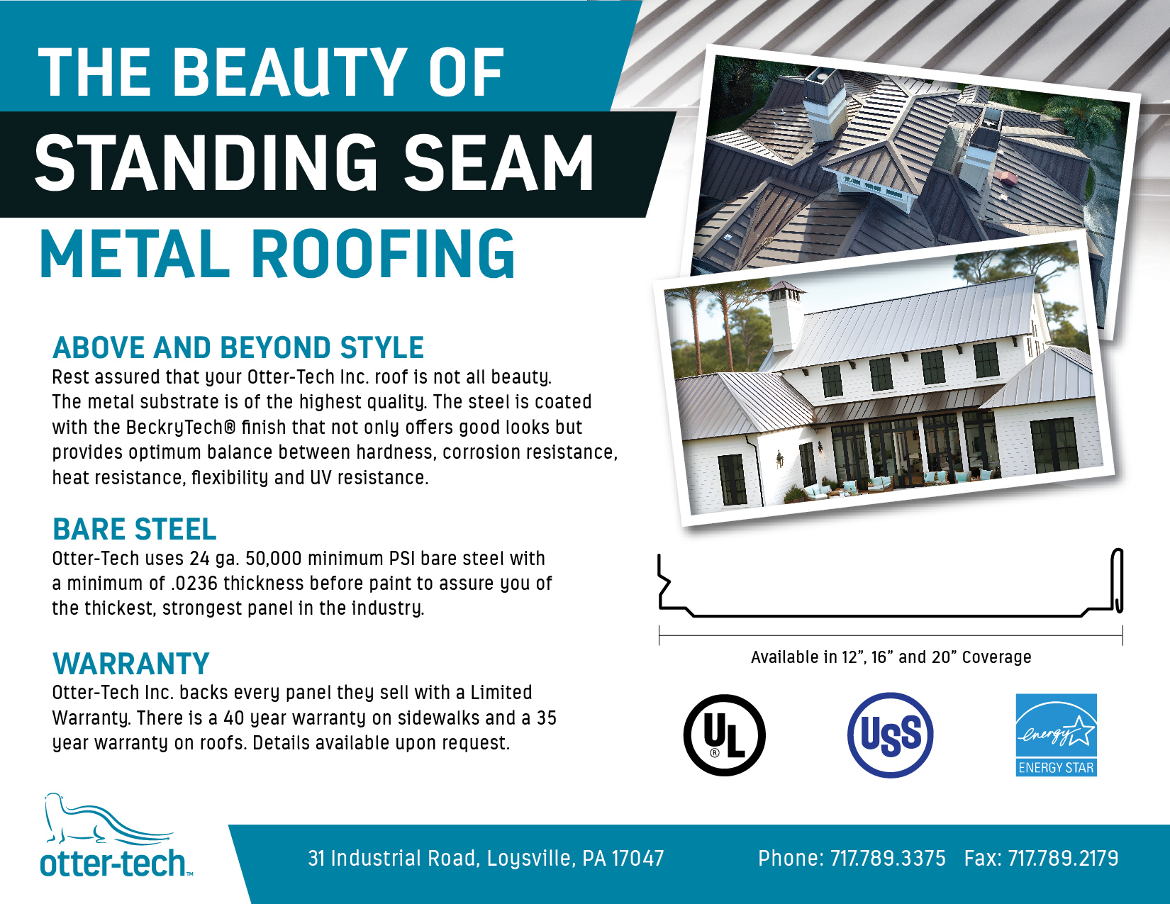 Metal Roofing Profiles by Otter-Tech: Get a Free Estimate